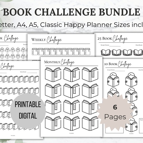 Book Reading Log Planner - Etsy
