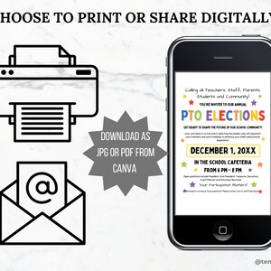 PTO Election Flyer Bundle PTA Election Templates Pto Member Recruitment ...
