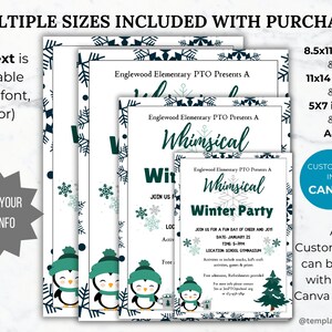 Winter Fundraiser Flyer Template Winter Event Invitation Bundle Book ...