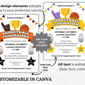 Editable Basketball Fundraiser Flyer Template School Basketball Team ...