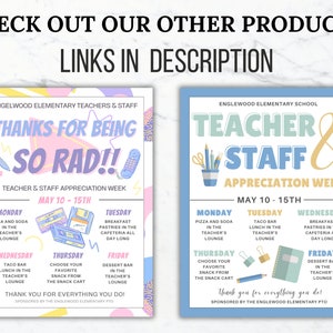 90s Theme Note Paper Teacher and Staff Appreciation PTA PTO Template ...