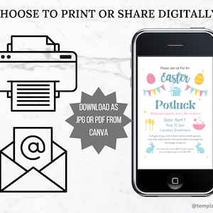 Easter Potluck Invitation Template Potluck Invite Flyer Easter Office ...