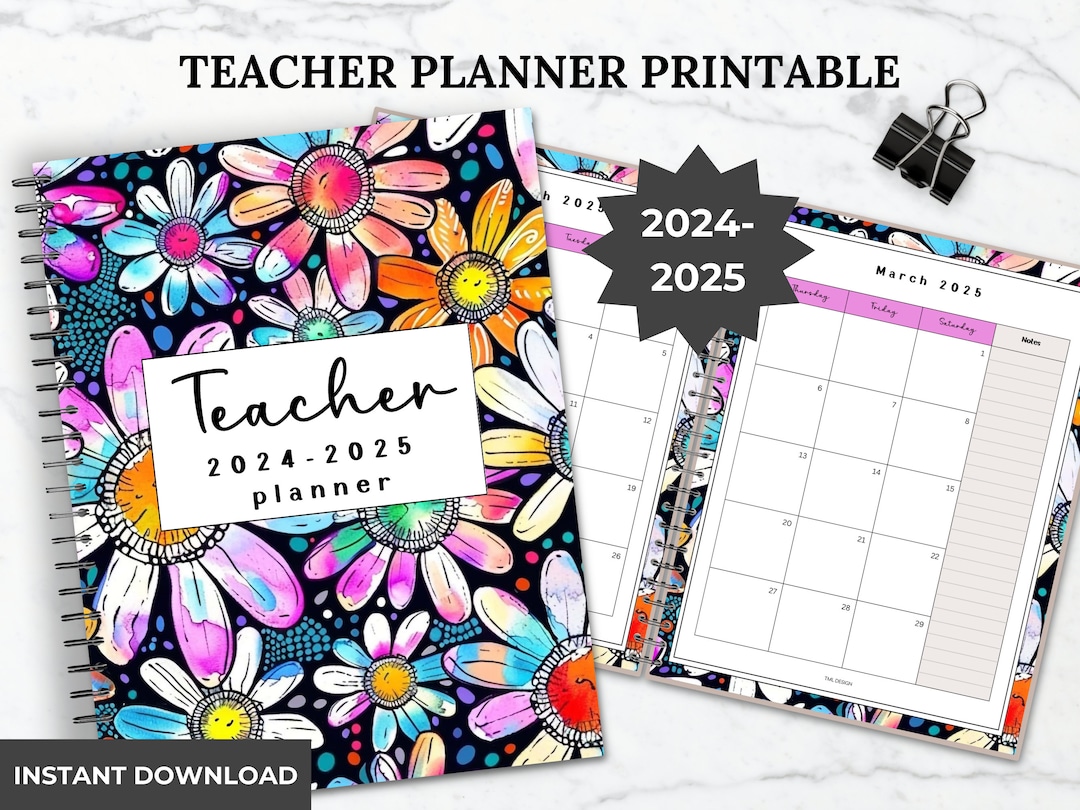2024-2025 Teacher Planner Printable Monthly Calendar Weekly Planner ...