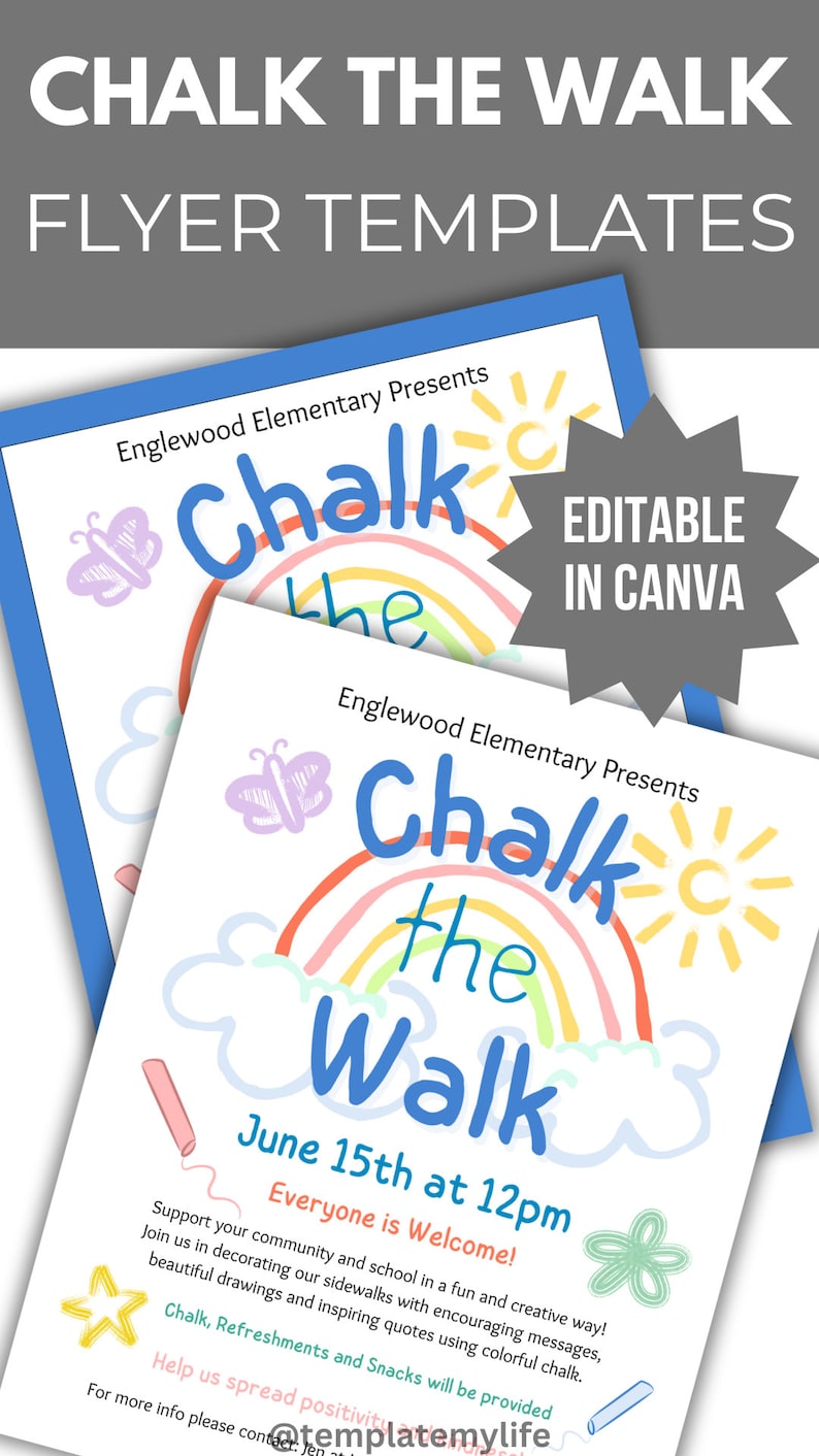 Chalk the Walk Flyer Template Staff Appreciation Event Poster Community ...