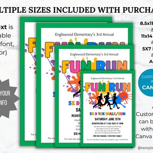 Fun Run Flyer Invite Printable Poster Template Business Fundraiser ...