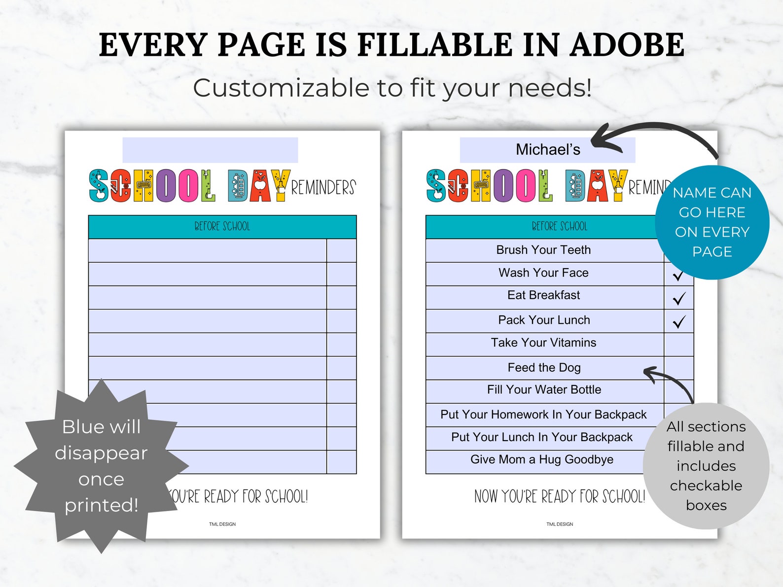 Printable Kids Planner School Year 2025-2026 Calendar Editable Kids ...
