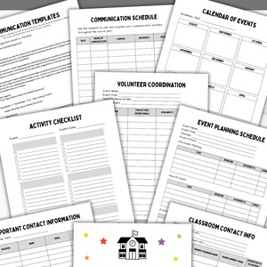 Classroom Parent Planner Printable PTO Room Parent Binder Template PTA ...