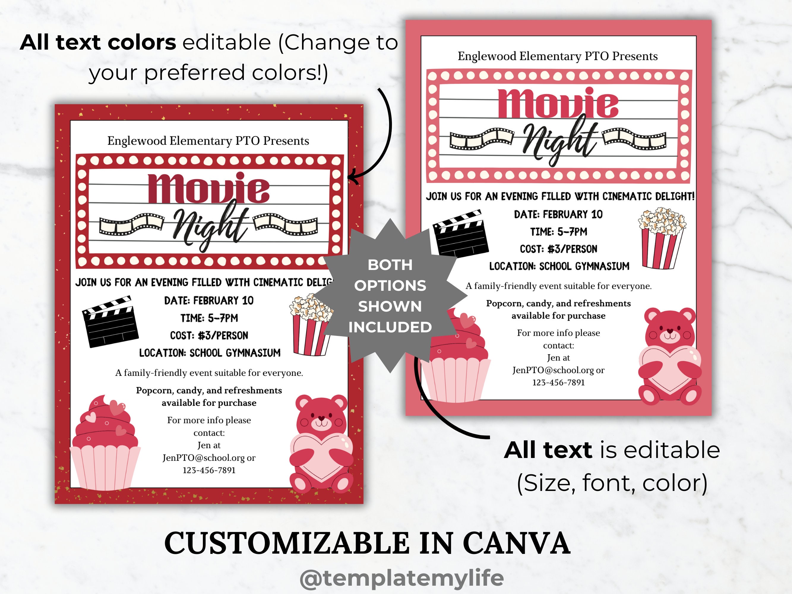 February Movie Night Church Flyer Fundraiser Template Business Event ...