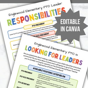 PTO Board Member Flyer PTA Officer Description Template PTO Election ...