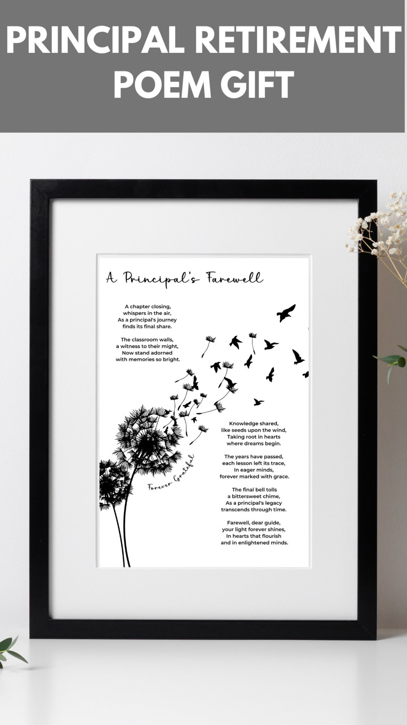 Principal Retirement Gift Printable Retiring Principal Poem Wall Art ...