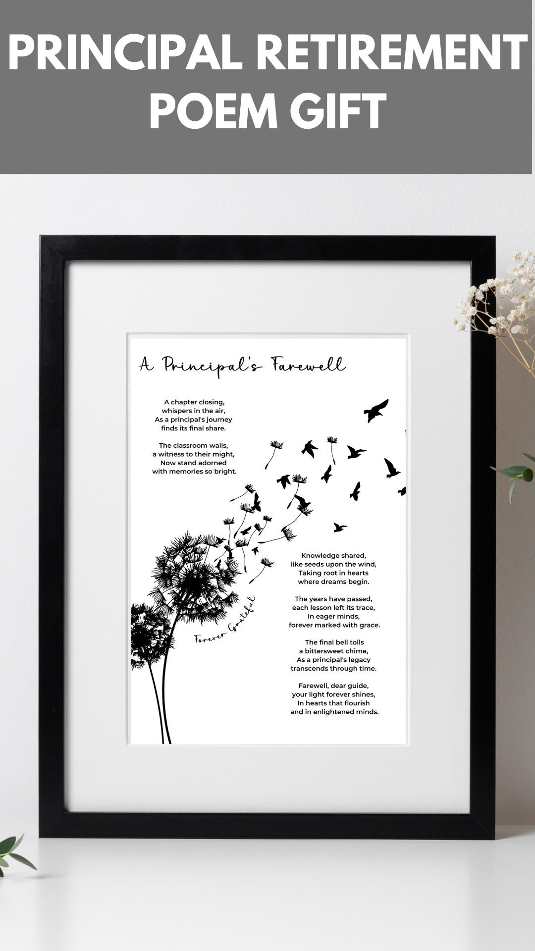 Principal Retirement Gift Printable Retiring Principal Poem Wall Art ...