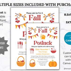 Autumn Potluck Flyer Template Potluck Invitation Flyer Neighborhood ...