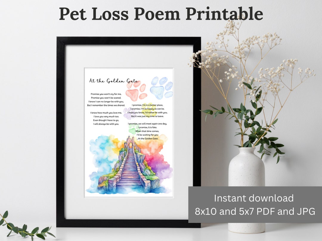 Pet Loss Gift Printable Pet Loss Poem Wall Art Digital Print Pet Loss ...