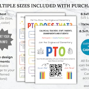 PTO Flyers Bundle Pta Templates Pto Newsletter Flyer Editable Pto ...