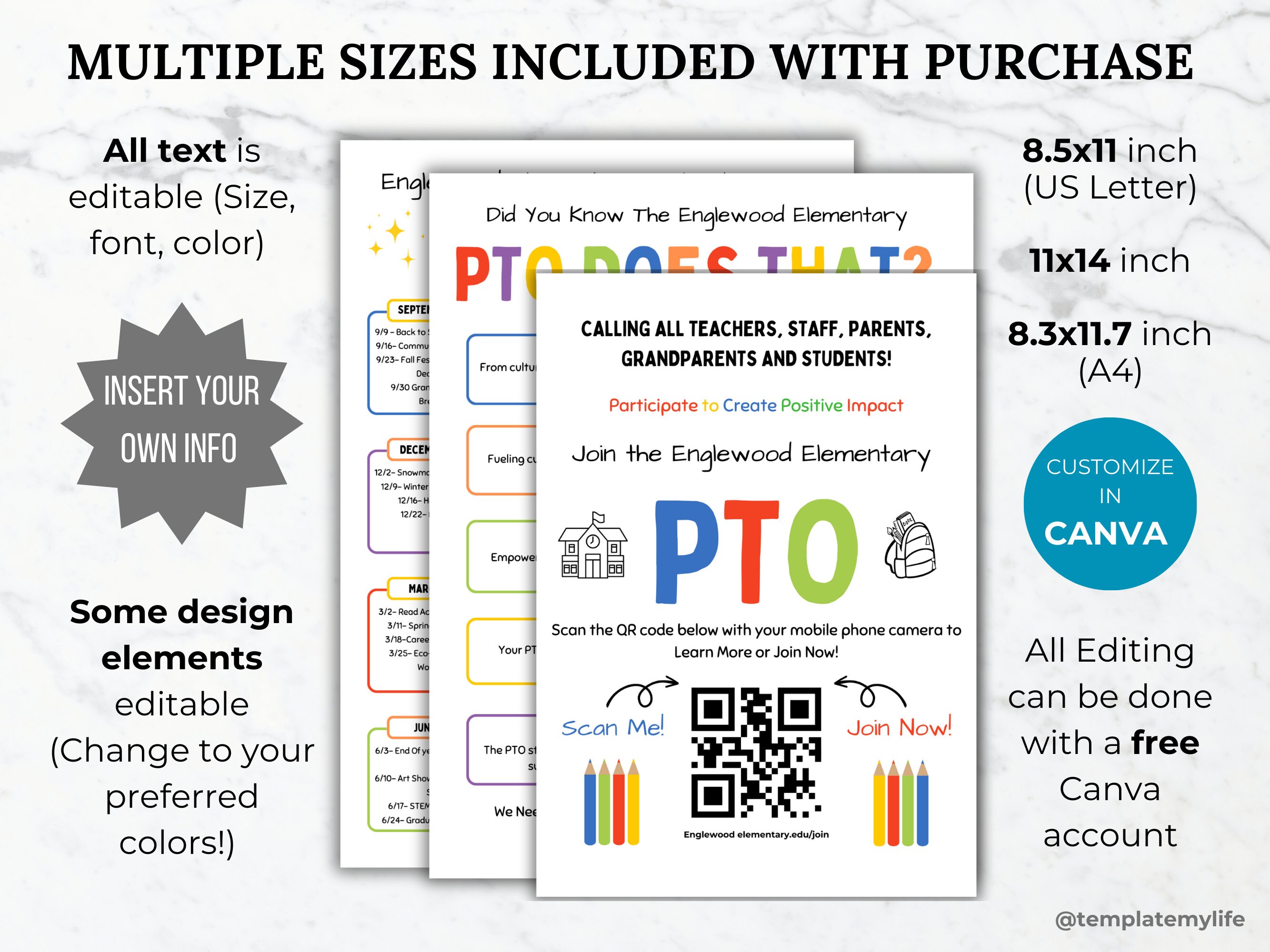 Editable PTO Flyer Bundle PTO Hand Out Templates Why Join the Pto ...
