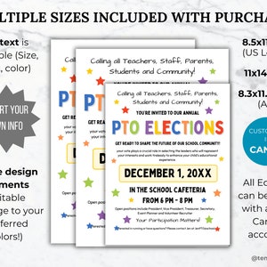 PTA Election Flyer Template PTO Election School Voting Recruitment ...