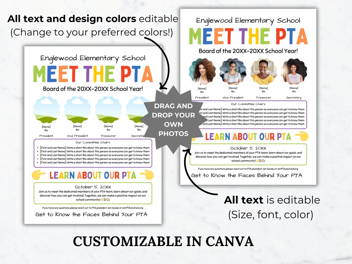 Meet the PTA Flyer Meet the PTO Template Meet the Pto Board - Etsy UK