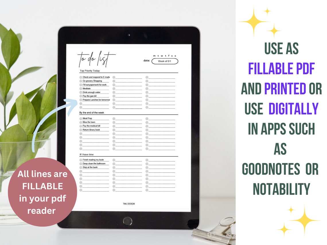 Editable to Do List Printable Bundle To-do List Digital - Etsy