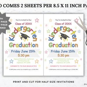 Kindergarten Graduation Invite Template Elementary Class Graduation ...