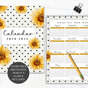 School Calendar Planner 2024-2025 Printable Monthly Calendar Back to ...