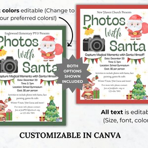 Photo With Santa Christmas Fundraiser Flyer PTO Template Holiday ...