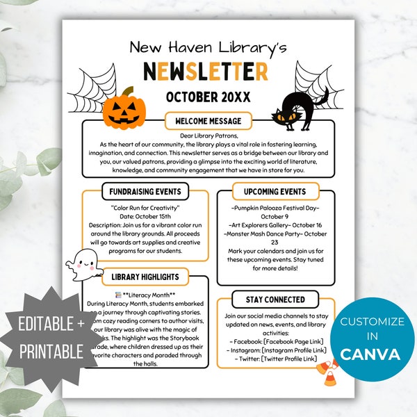 Newsletter Template Editable - Etsy