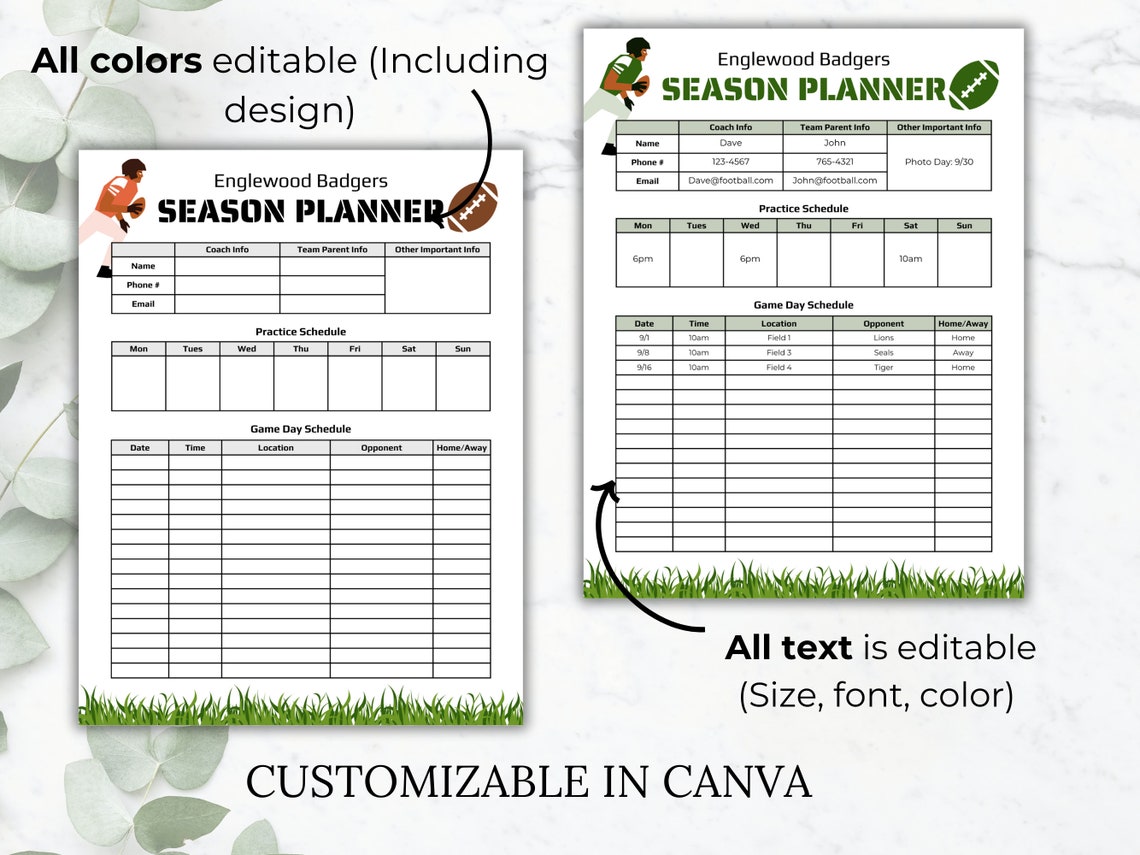 Football Planner and Survival Kit Bundle Pick a Date to Donate - Etsy