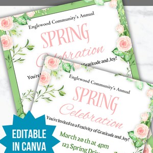 Spring Event Invitation Flyer Spring Party Invite Template Class Party ...