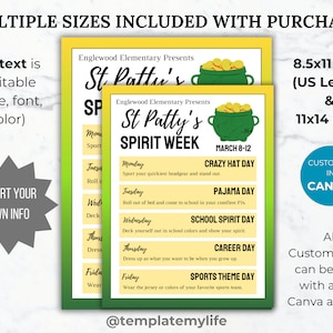 St Patrick Spirit Week Flyer Printable Office Spirit Flyer Template St ...