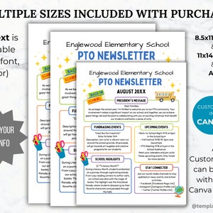 September PTA Newsletter Flyer Printable PTO Back to School Newsletter ...