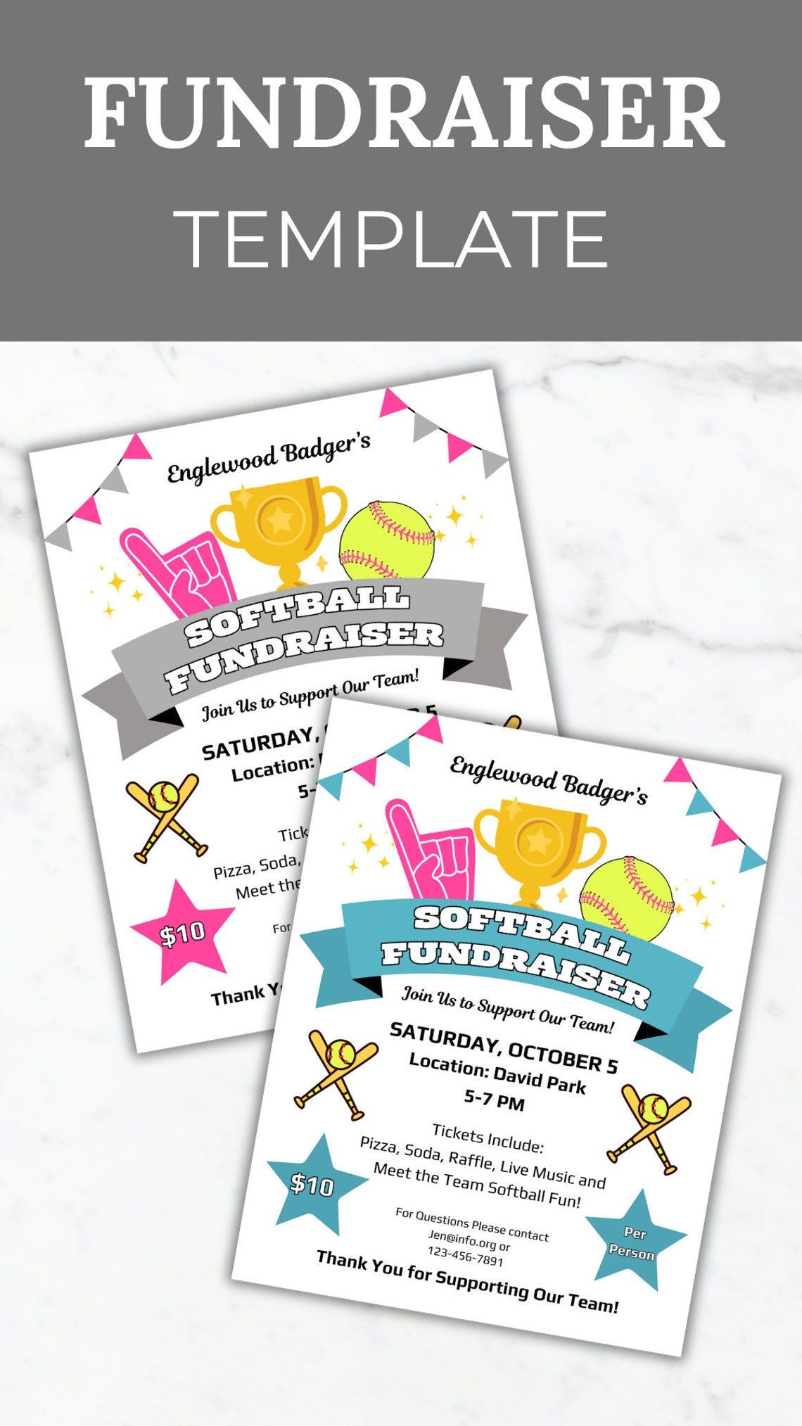 Editable Softball Fundraiser Flyer Template School Softball Team ...