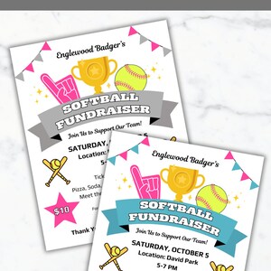 Editable Softball Fundraiser Flyer Template School Softball Team ...