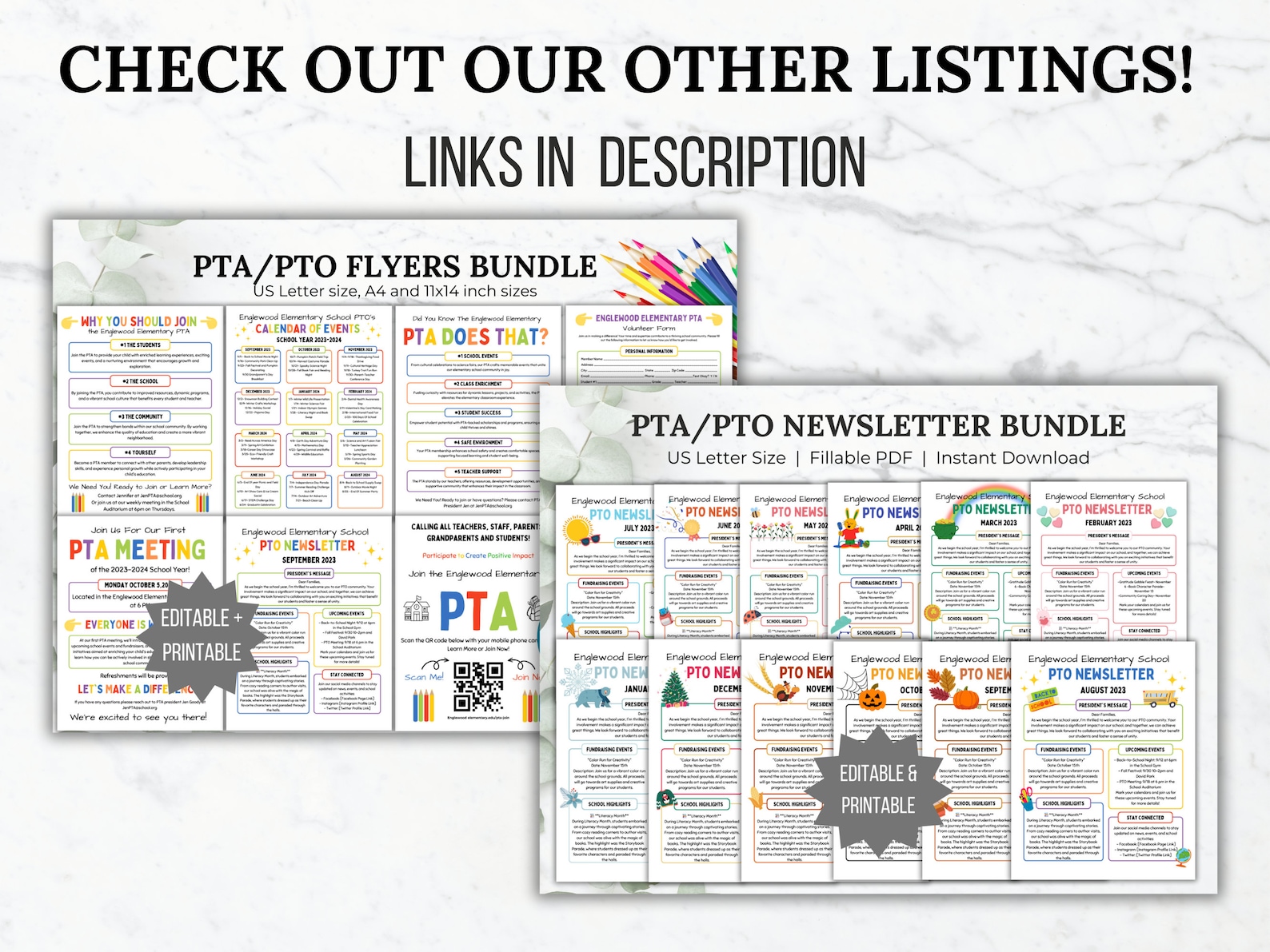 September PTA Newsletter Flyer Printable PTO Back to School Newsletter ...