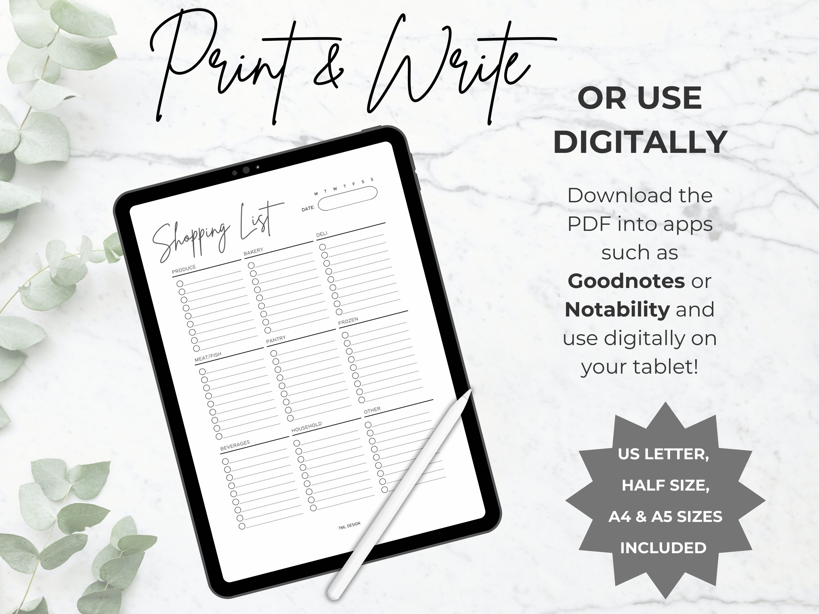 Editable Party Shopping List Printable Event Recipe Grocery - Etsy