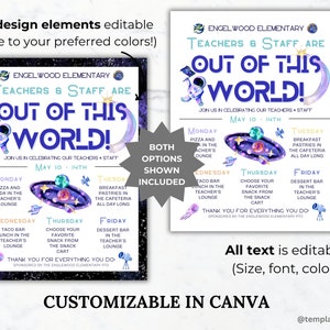 Outer Space Teacher Appreciation Week Flyer PTA PTO Template Staff ...