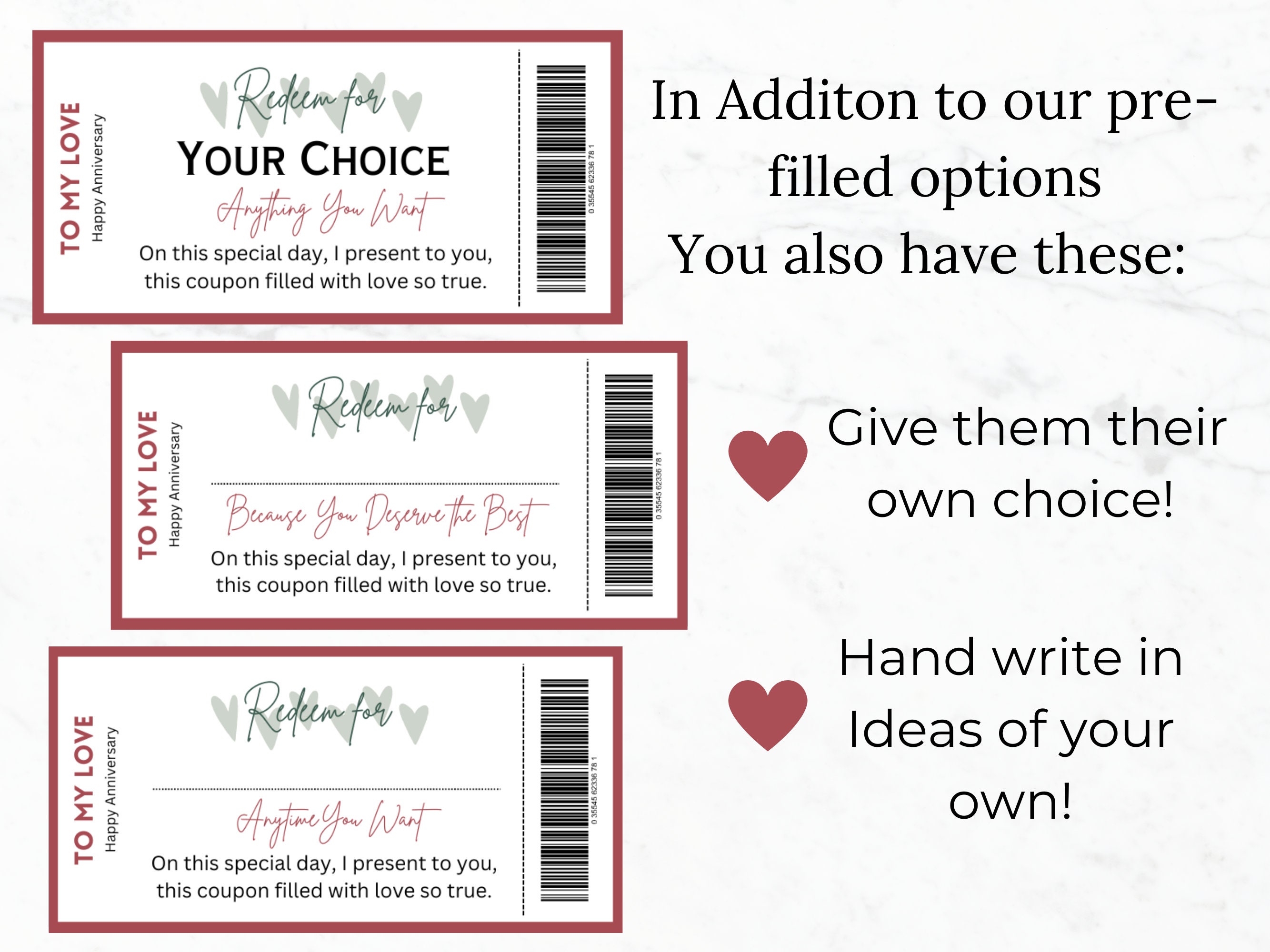 Coupon Book for Her Anniversary Printable Gift Editable Love - Etsy