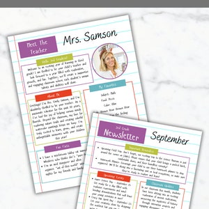 Meet the Teacher Editable Canva Template Class Newsletter Printable ...