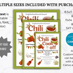 Fall Chili Cook off Flyer Template Autumn Church Event Invite Editable ...