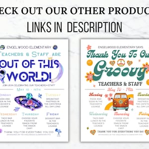 90s Theme Teacher Appreciation Week Flyer PTO School Event Staff ...