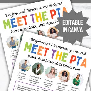 Meet the PTA Flyer Meet the PTO Template Meet the Pto Board Handout ...