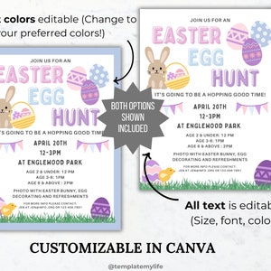 Easter Egg Hunt Invitation Template Easter Fundraiser Flyer Community ...