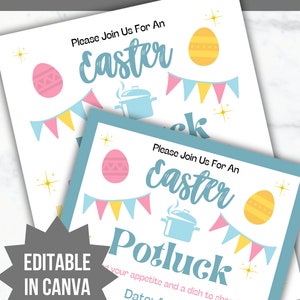 Easter Potluck Invitation Template Potluck Invite Flyer Easter Office ...