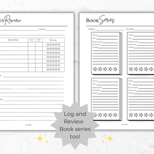 Book Review Bundle Printable Reading Journal Book Series Review Digital ...
