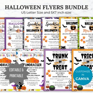 Halloween Fundraiser Flyer Template Bundle Bake Sale Printable School ...