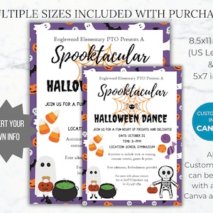 Halloween Dance Flyer Template Halloween Invitation Editable Halloween ...