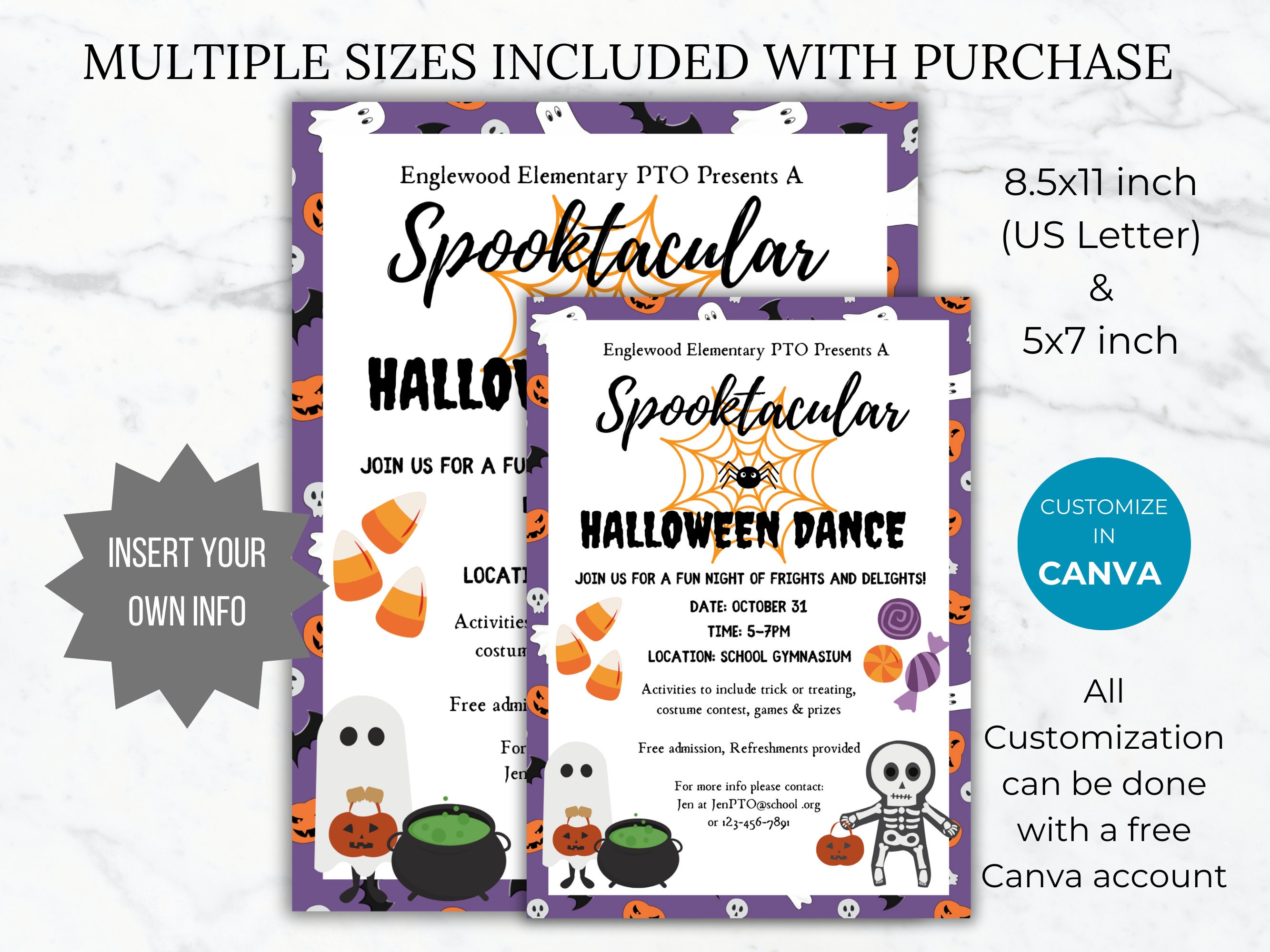 Halloween Dance Flyer Template Halloween Invitation Editable Halloween ...