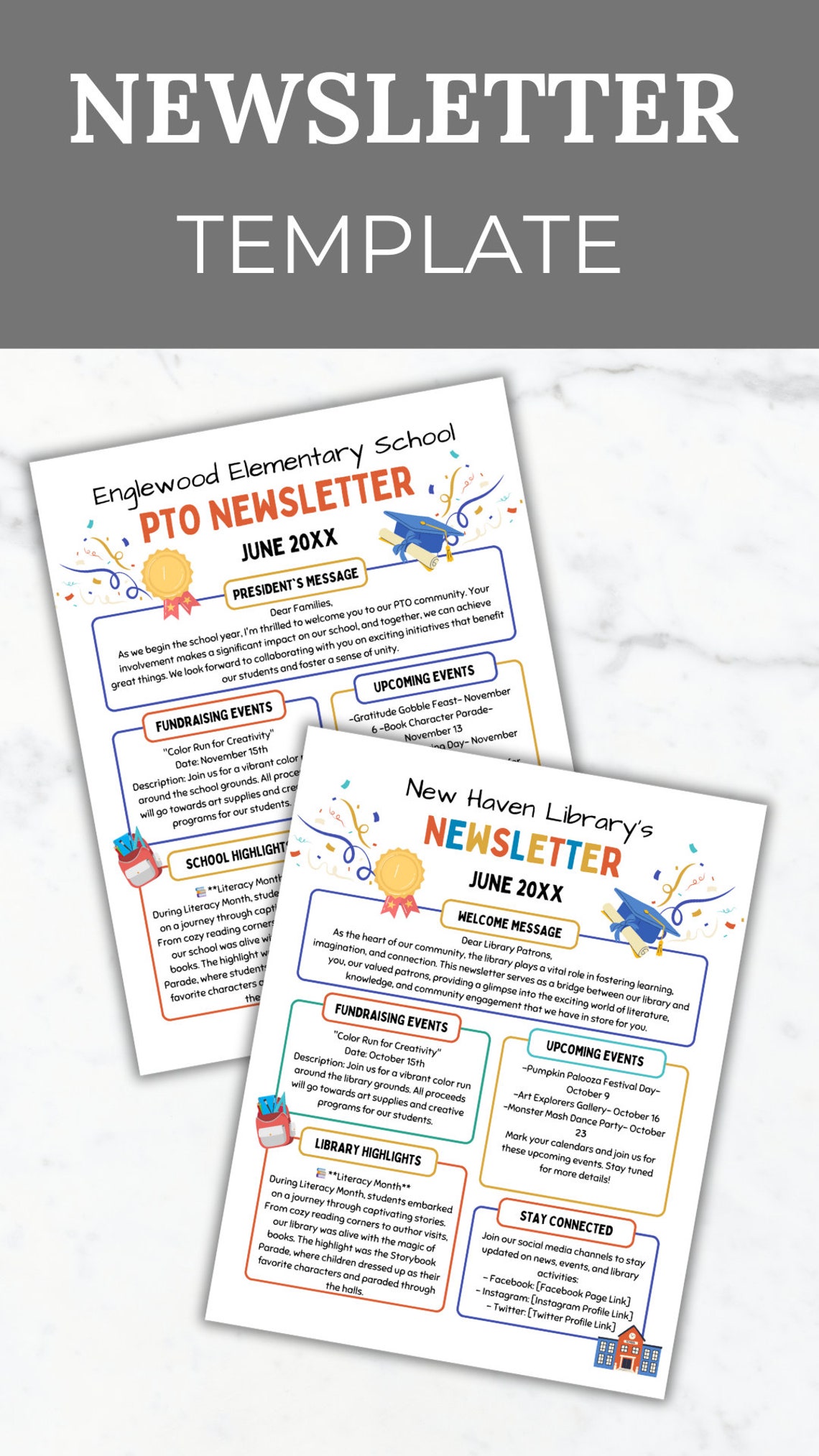 June PTA Newsletter Flyer Printable PTO School Newsletter - Etsy