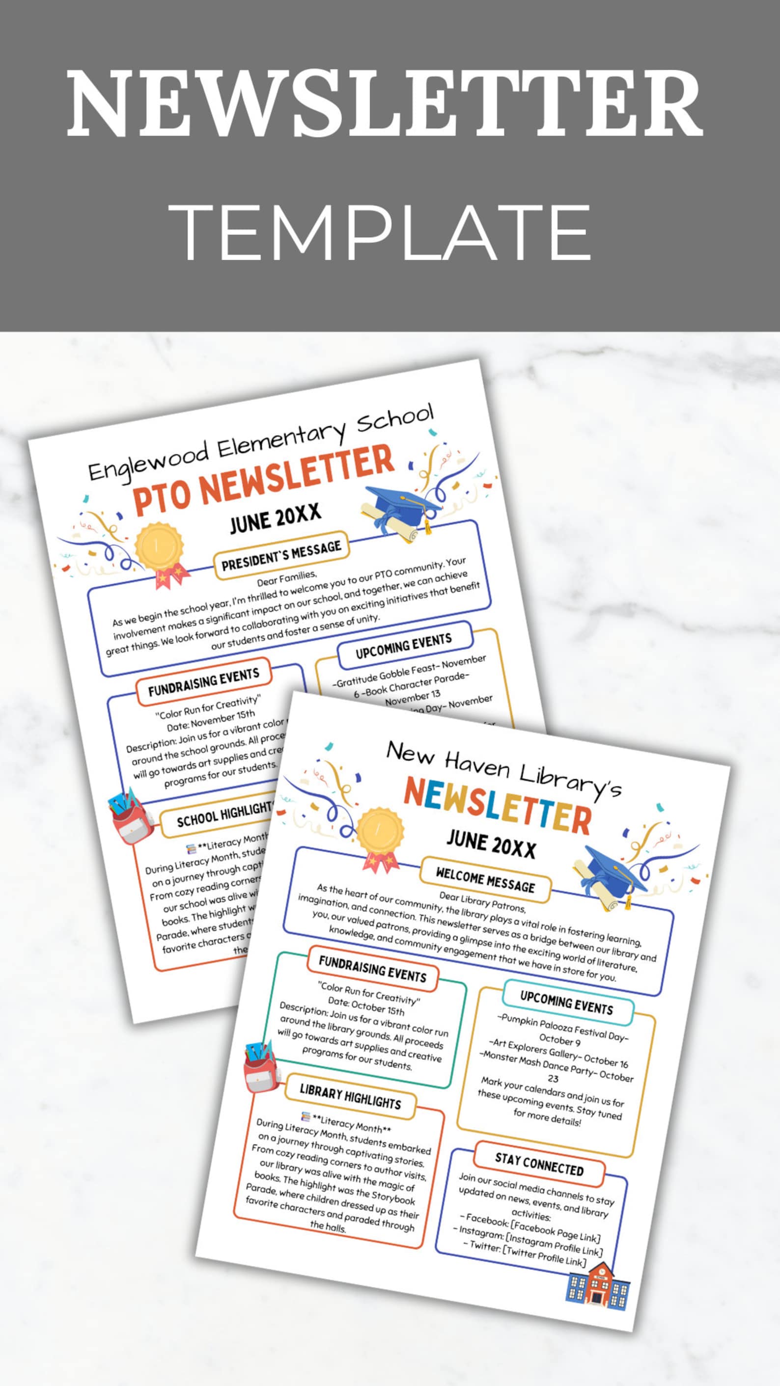 June PTA Newsletter Flyer Printable PTO School Newsletter Flyer ...