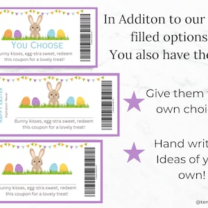Kid Easter Coupon Book Kid Gift From Easter Bunny Coupon Printable ...