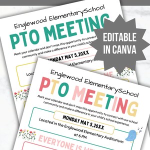 Easter PTA Meeting Flyer Template Spring Church Flyer Template Pto May ...